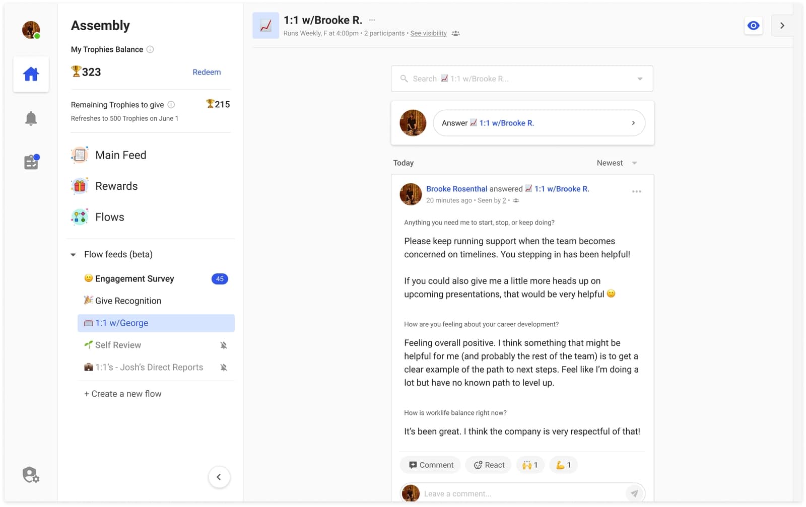 One-on-One with Direct Reports Meeting Template | Assembly