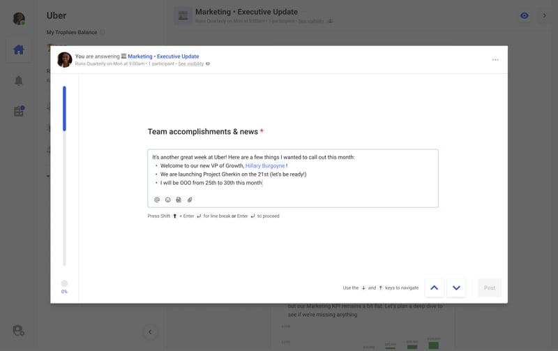 Weekly CEO & Executive Updates Template | Assembly Flows