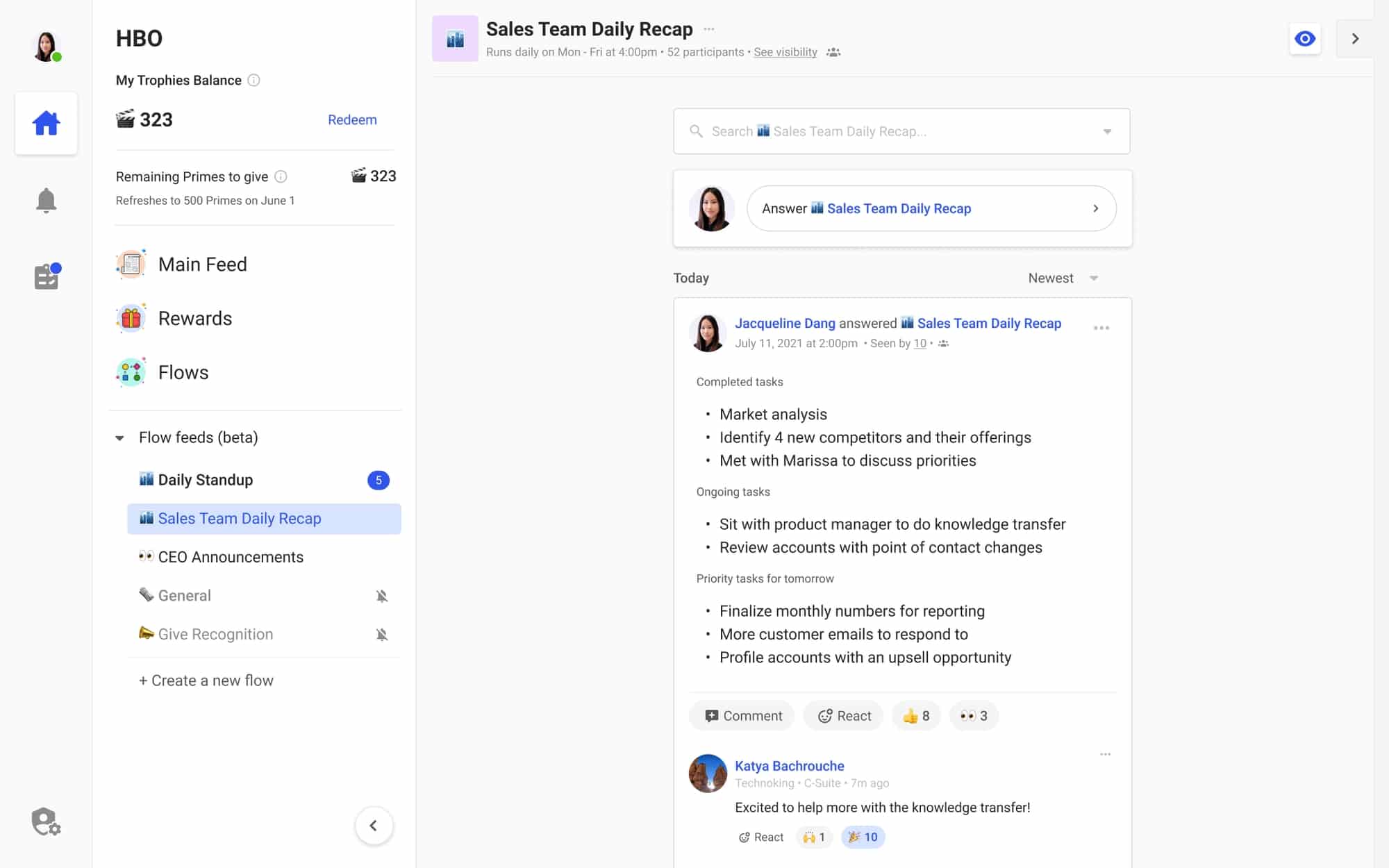 Daily Recap Report Template (Share Progress) Assembly Flows