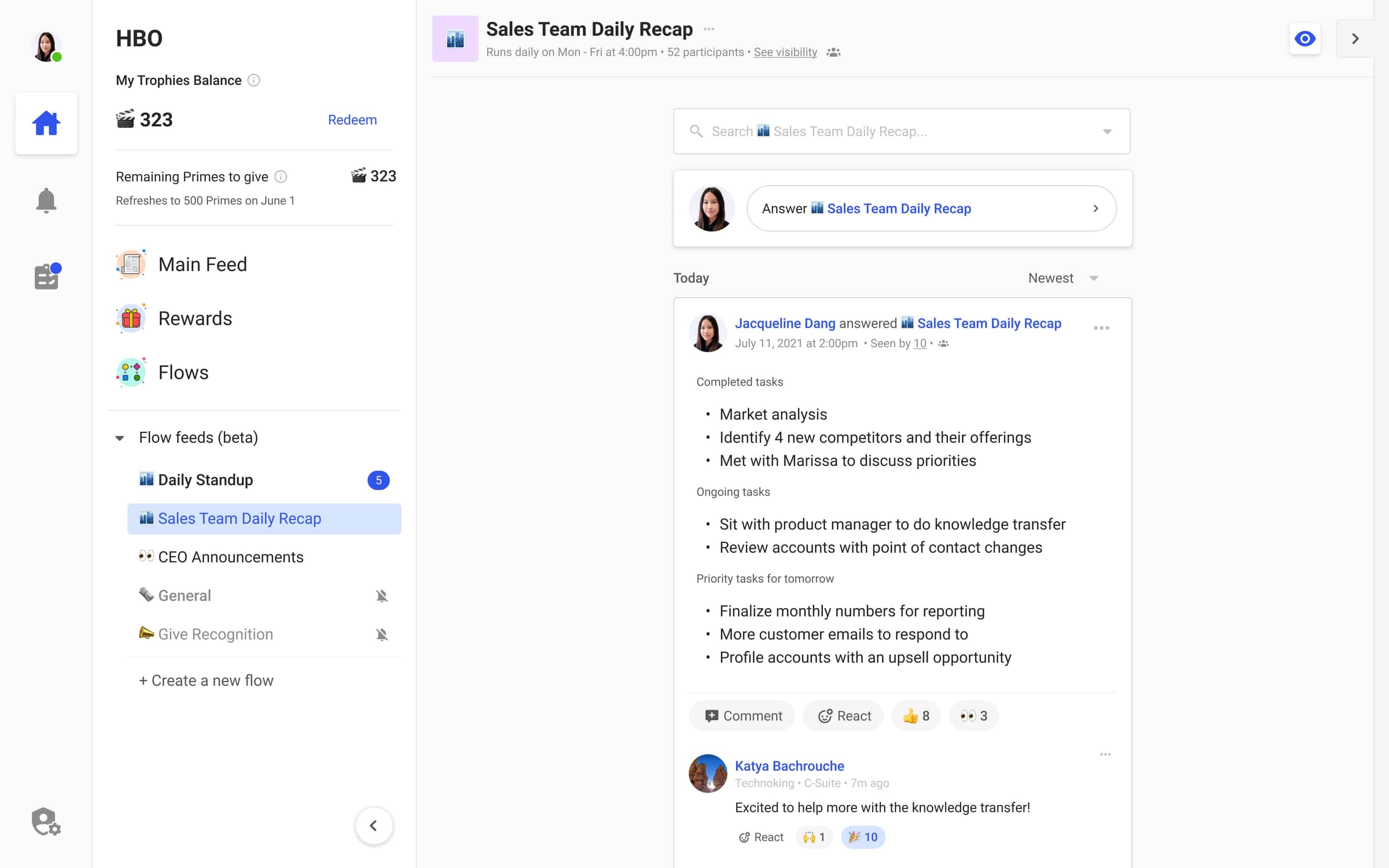 Daily Recap Report Template (Share Progress) Assembly Flows