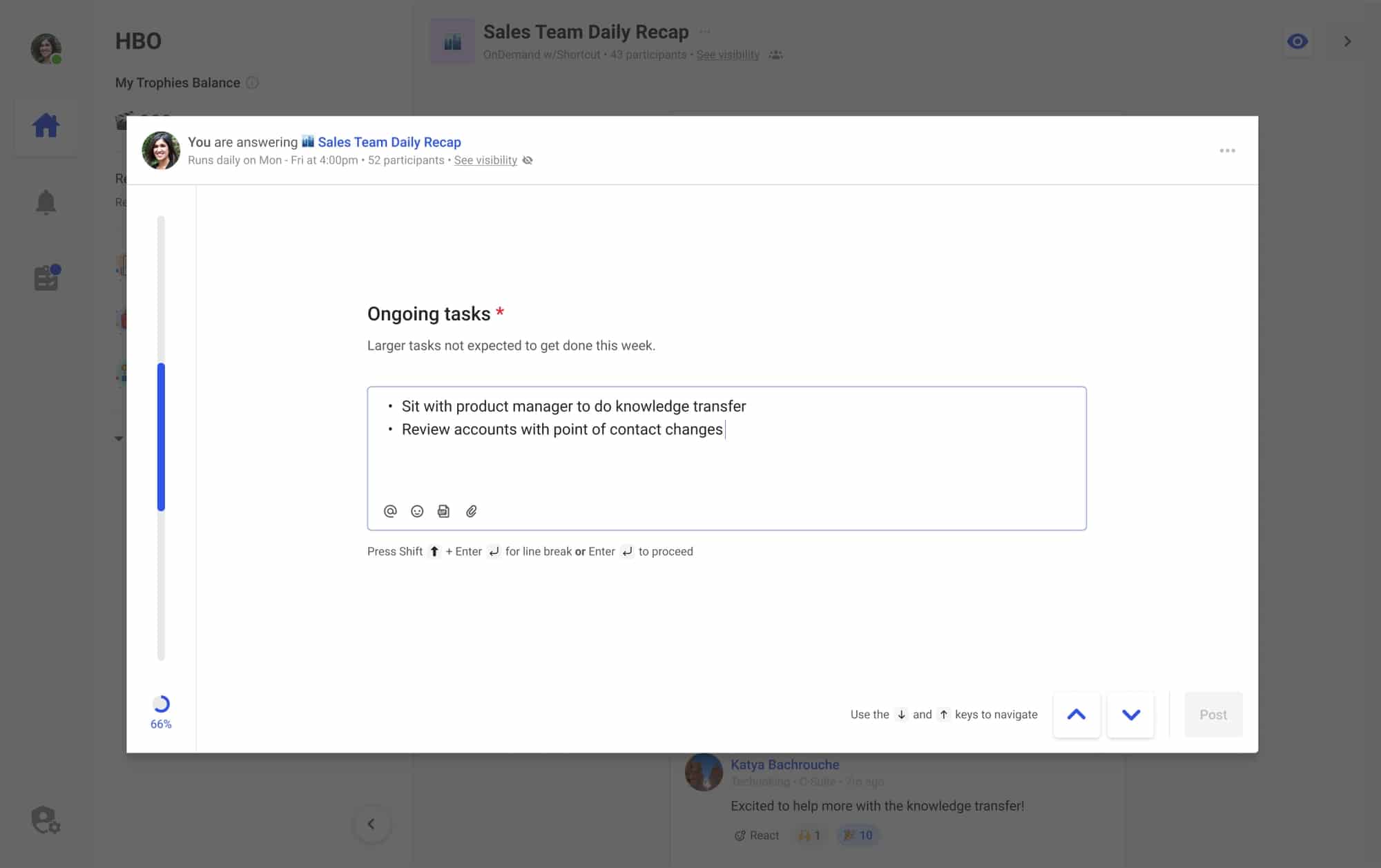 Daily Recap Report Template (Share Progress) Assembly Flows