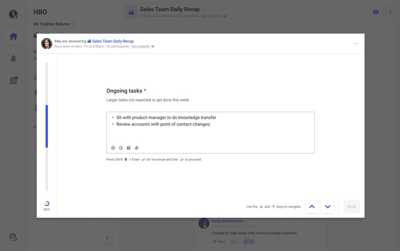 Daily Recap Report Template (Share Progress) Assembly Flows