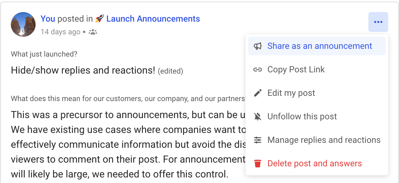 Creating Announcements