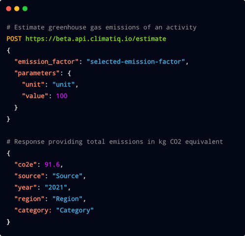 ecoinvent Emission Factors | Carbon Footprint API | Climatiq