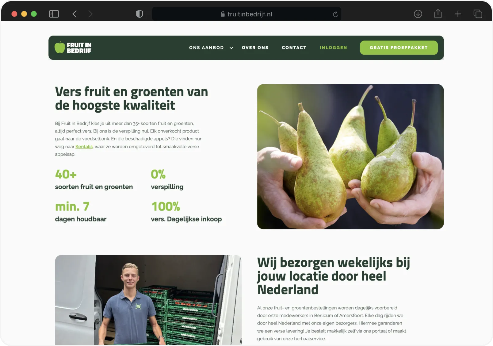 Fruit in Bedrijf | Web app | Coffee it