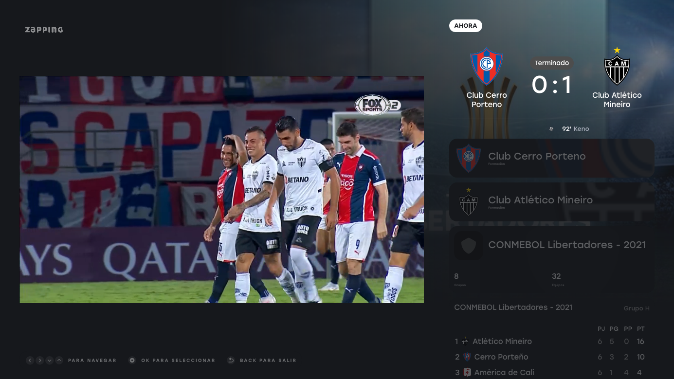 Nueva funcionalidad creada en Zapping: Modo deporte | Zapping Blog