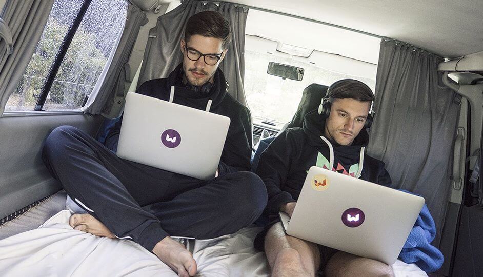 Two guys travel & work remotely of a camper van | Surf Office
