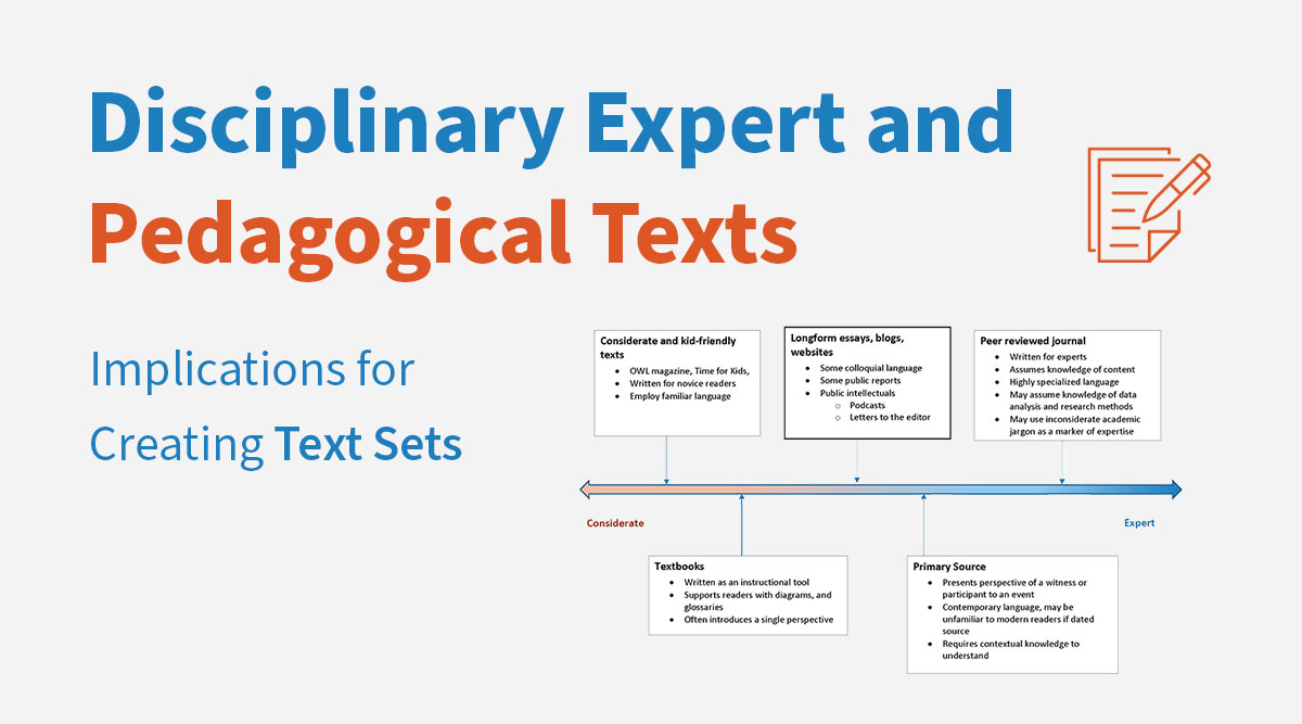 Disciplinary Expert and Pedagogical Texts: Implications for Creating ...