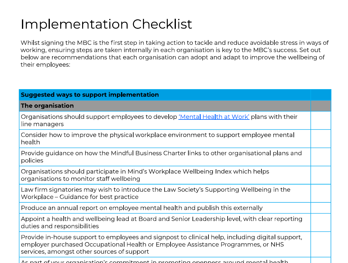 Implementation Checklist