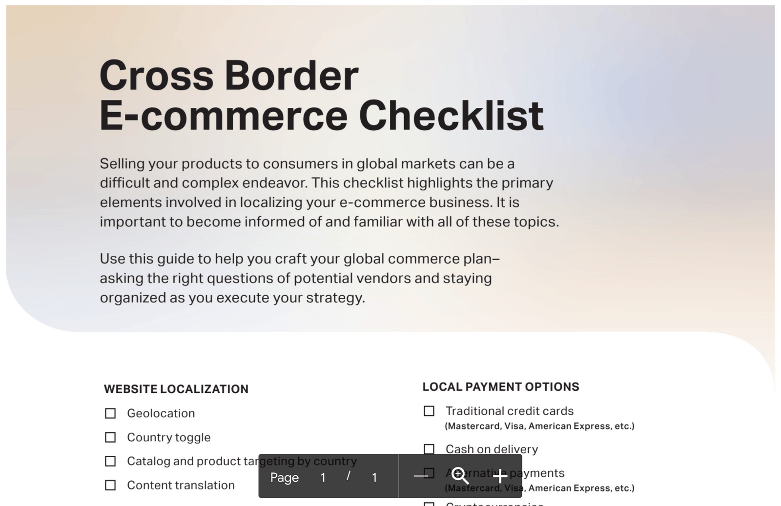 Flow International Ecommerce Checklist | Global Cross Border Ecommerce