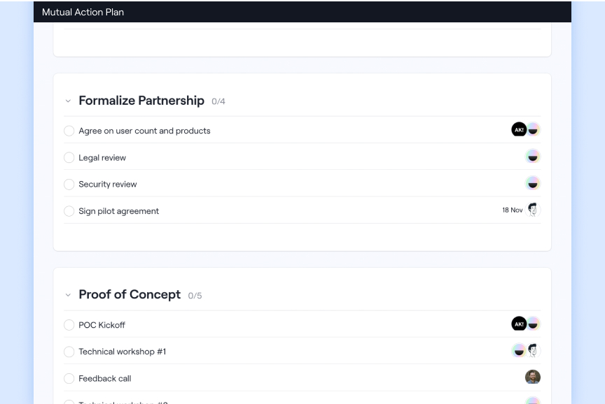 Mutual Action Plan Template