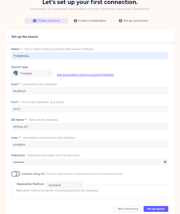 How to Connect & Load Data from Postgres to Snowflake destination?