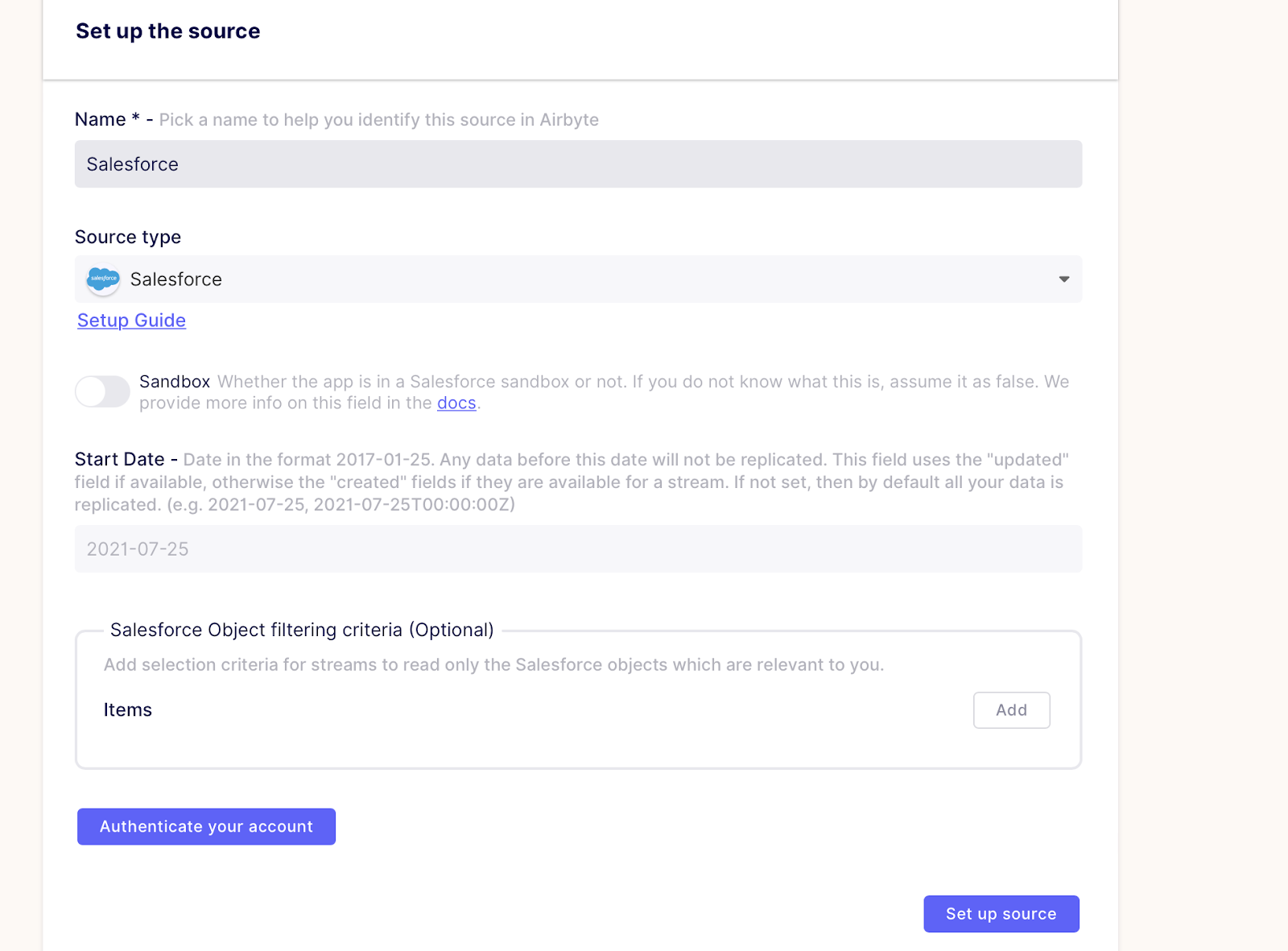How to Connect & Load Data from Salesforce to Snowflake destination?