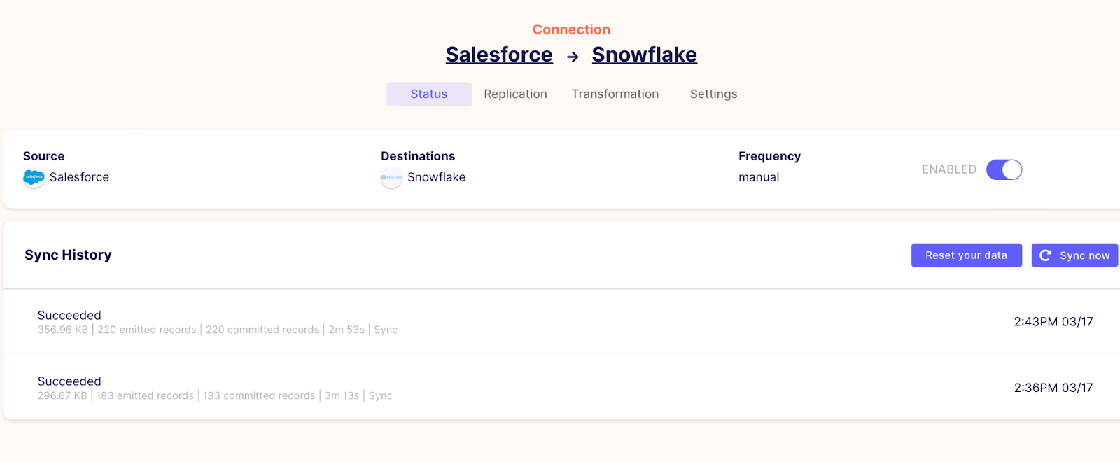 How to Connect & Load Data from Salesforce to Snowflake destination?