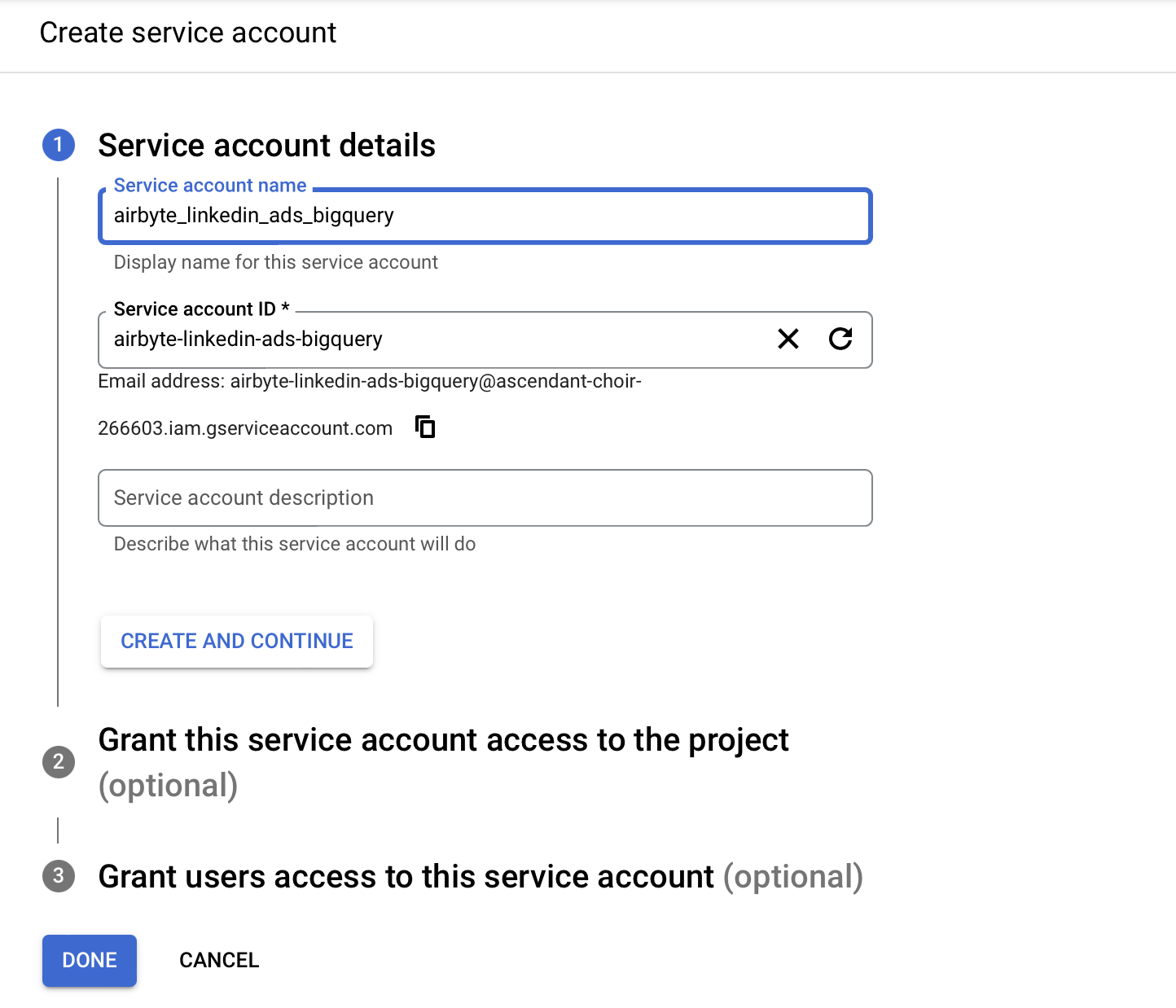 Export data from LinkedIn Ads to BigQuery | Airbyte