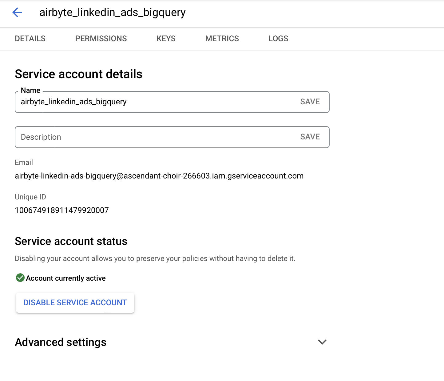 Export data from LinkedIn Ads to BigQuery | Airbyte