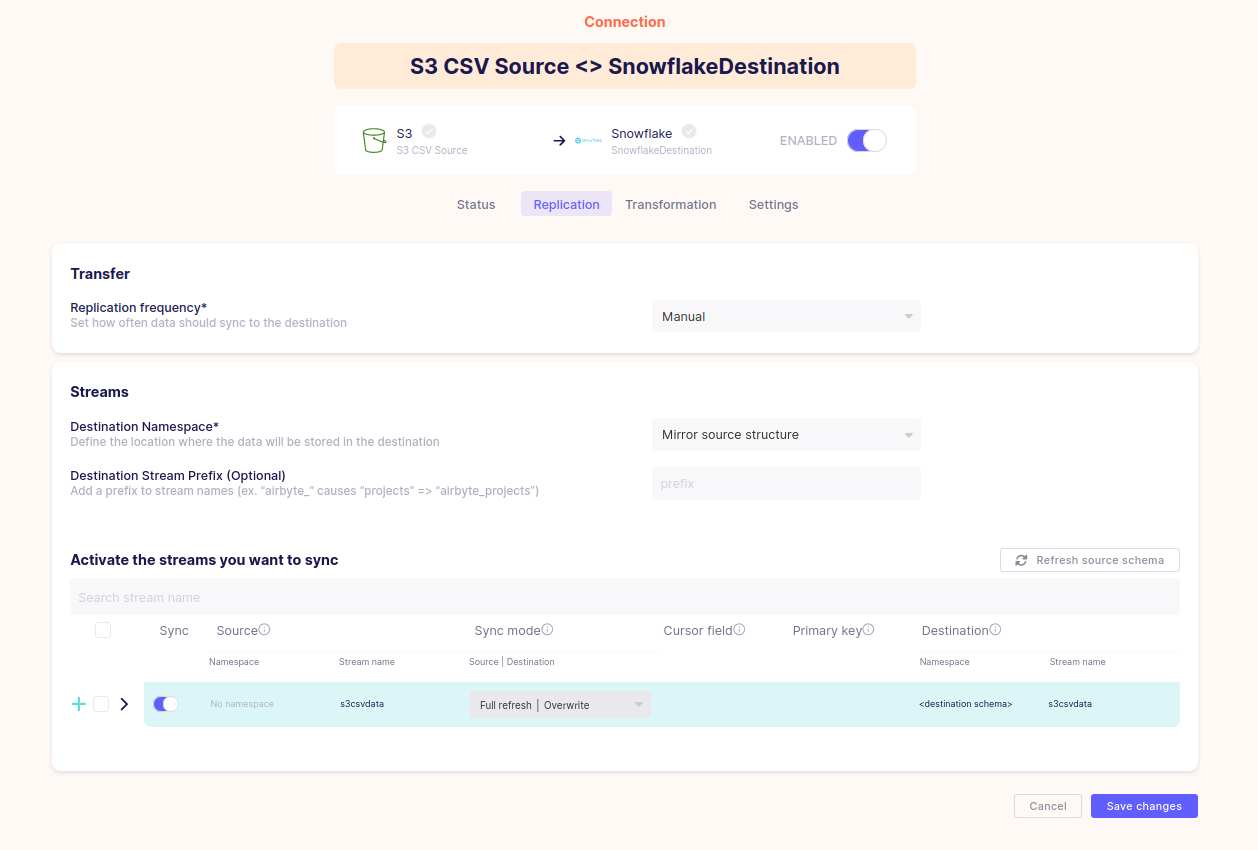 How to Connect & Load Data from S3 to Snowflake destination?
