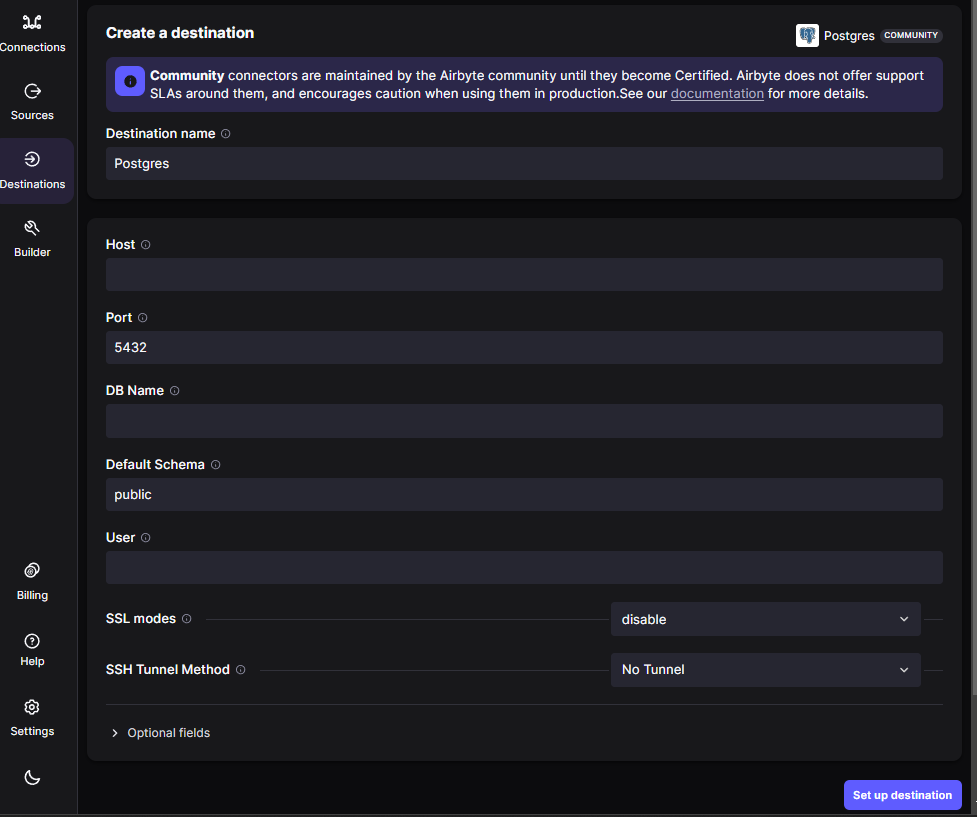 How to Connect & Load Data from MySQL to Postgres destination?