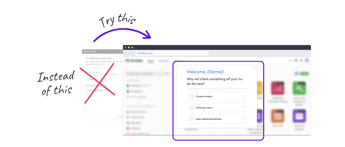 Explore Airtable's best-in-class onboarding wizard