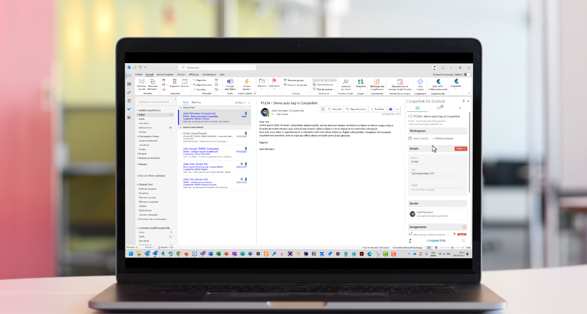 Outlook plugin for collaborative emails - Demo