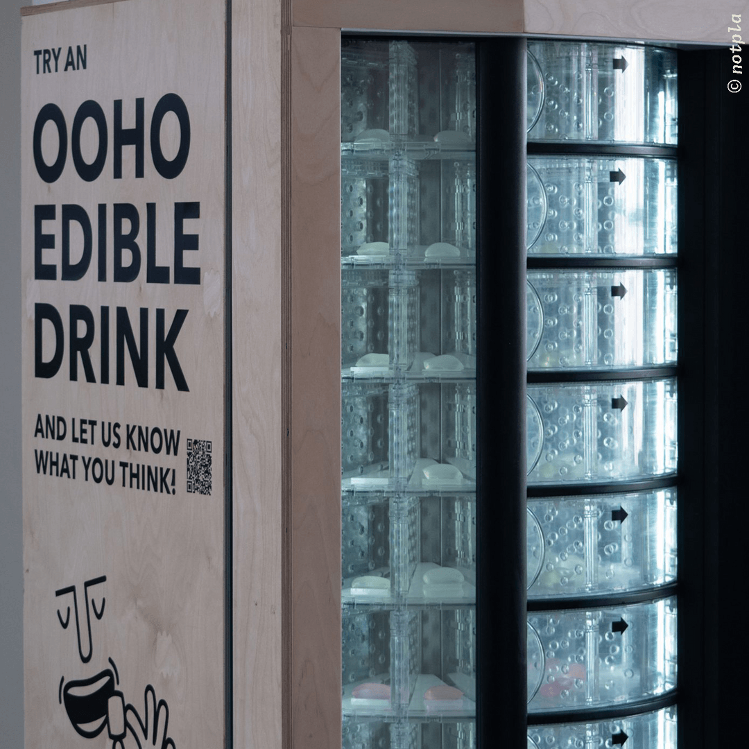 Single-use biodegradable Ooho sachet~HauteMatter