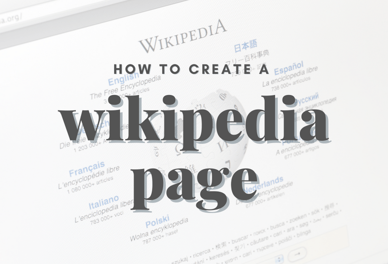 How to Create a Wikipedia Page