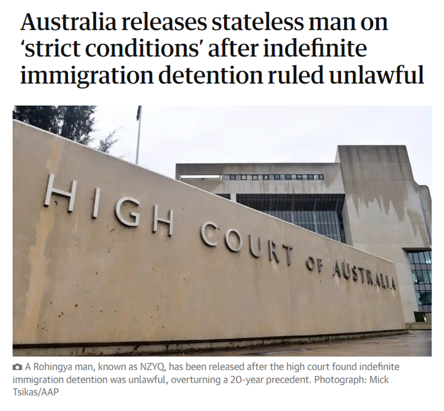 Australia releases stateless man on ‘strict conditions’ after ...