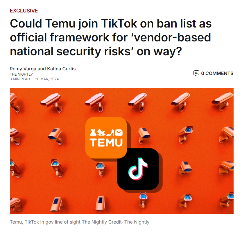 Could Temu join TikTok on ban list as official framework for ‘vendor ...