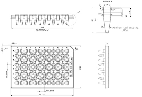 Arvensis | A-Frame® 96 Well PCR Plate, Semi-Skirted, Standard Profile ...