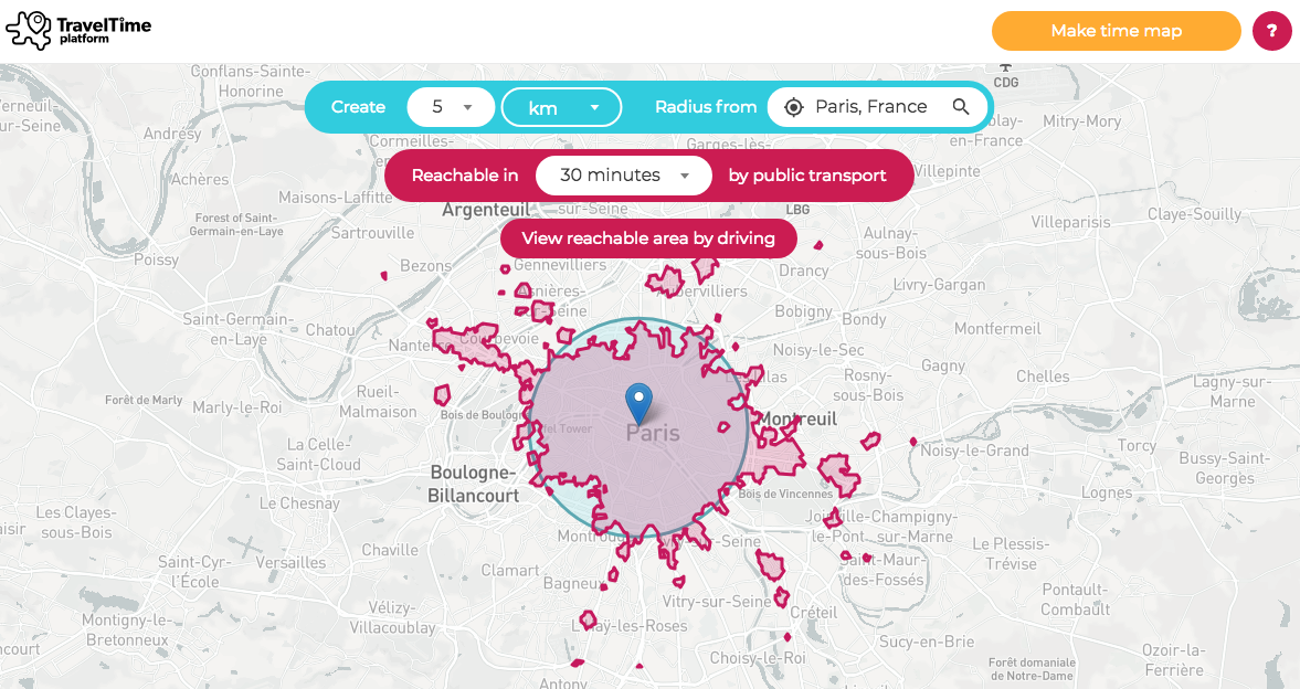 How To Draw Driving Cycling Walking Times On A Radius Map Blog