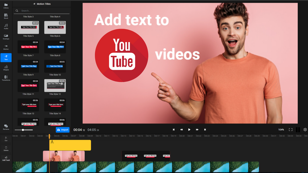 Add text to YouTube video | Fast and simple | No downloads