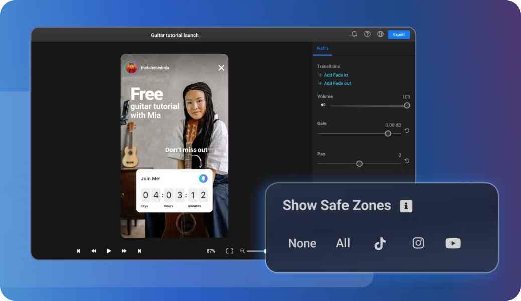 Video Safe Zones | Use social media safe zones when editing