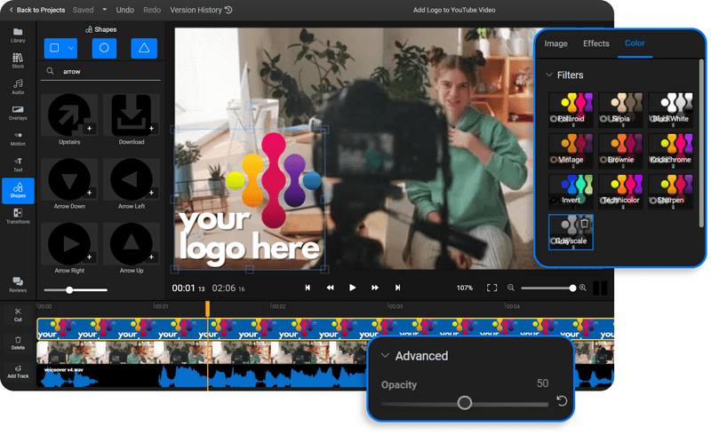 Easily Create a Video Logo with Flixier's Editor