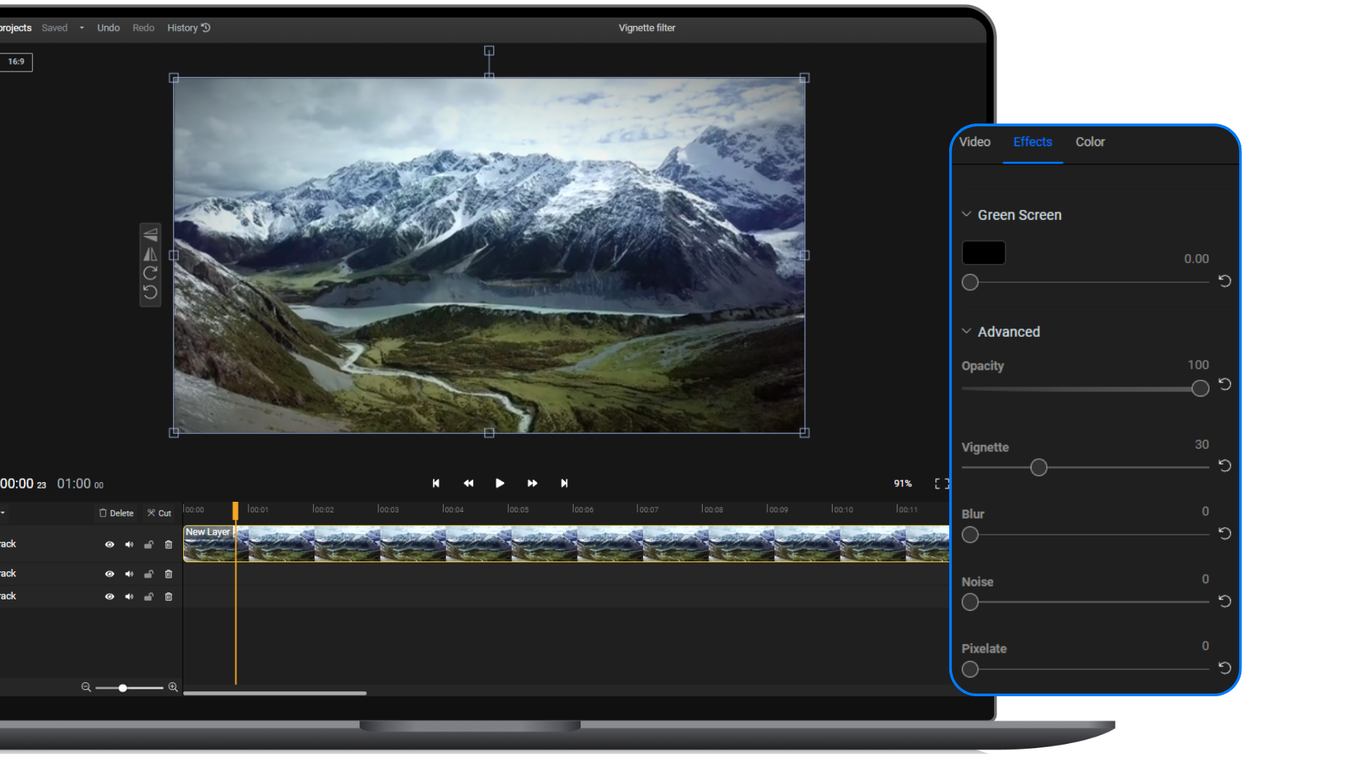 Add Vignette Filter to Your Video Online with Flixier