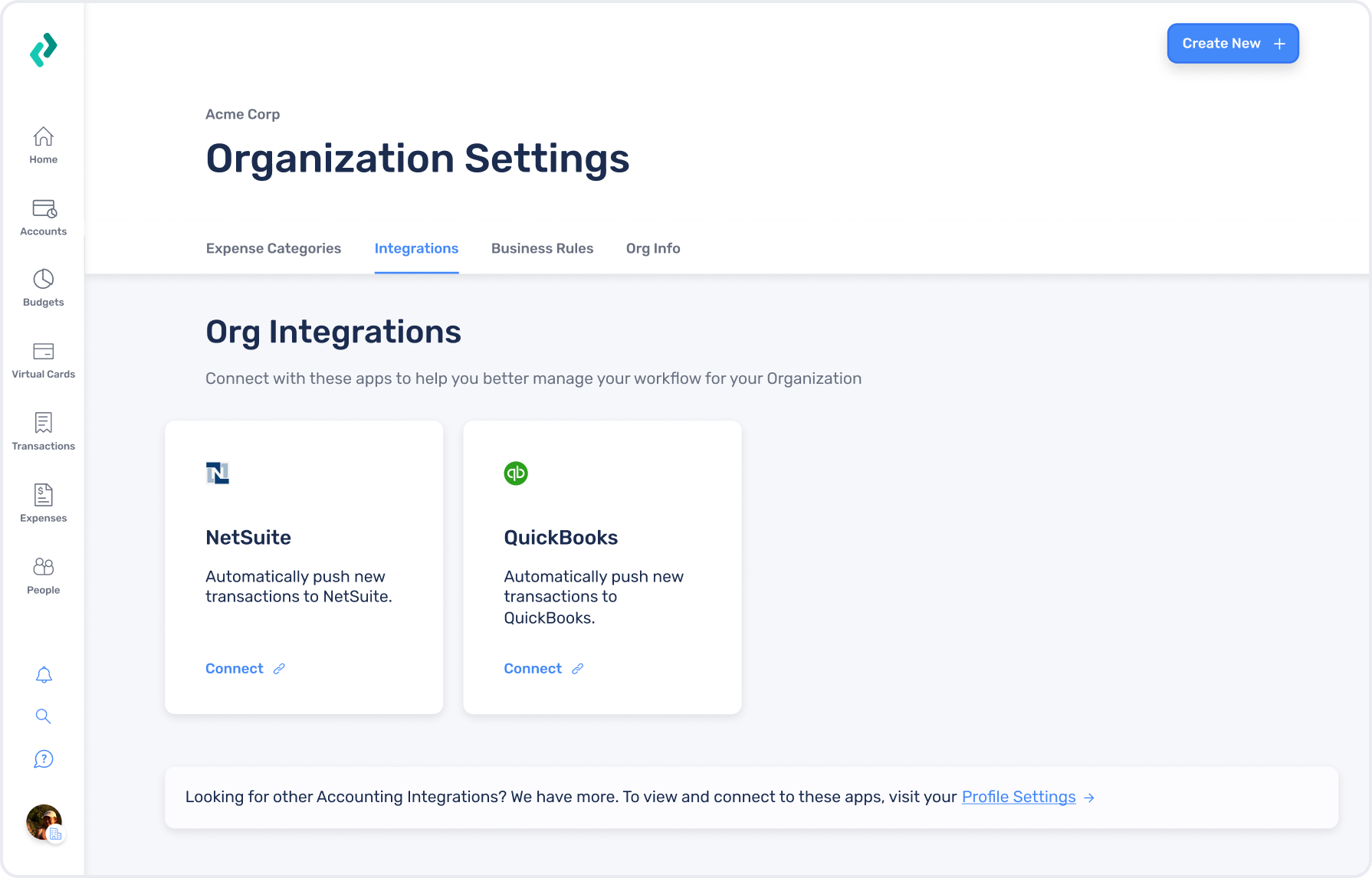 Expense codes & integrations | Getting started guide | Extend