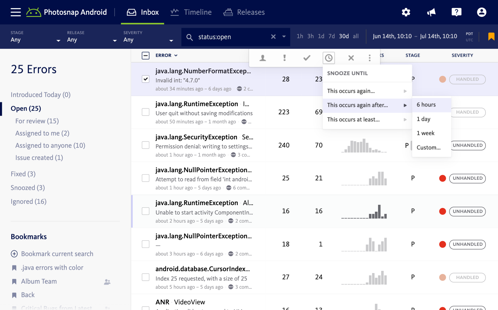 Financial Services Error Monitoring Bugsnag