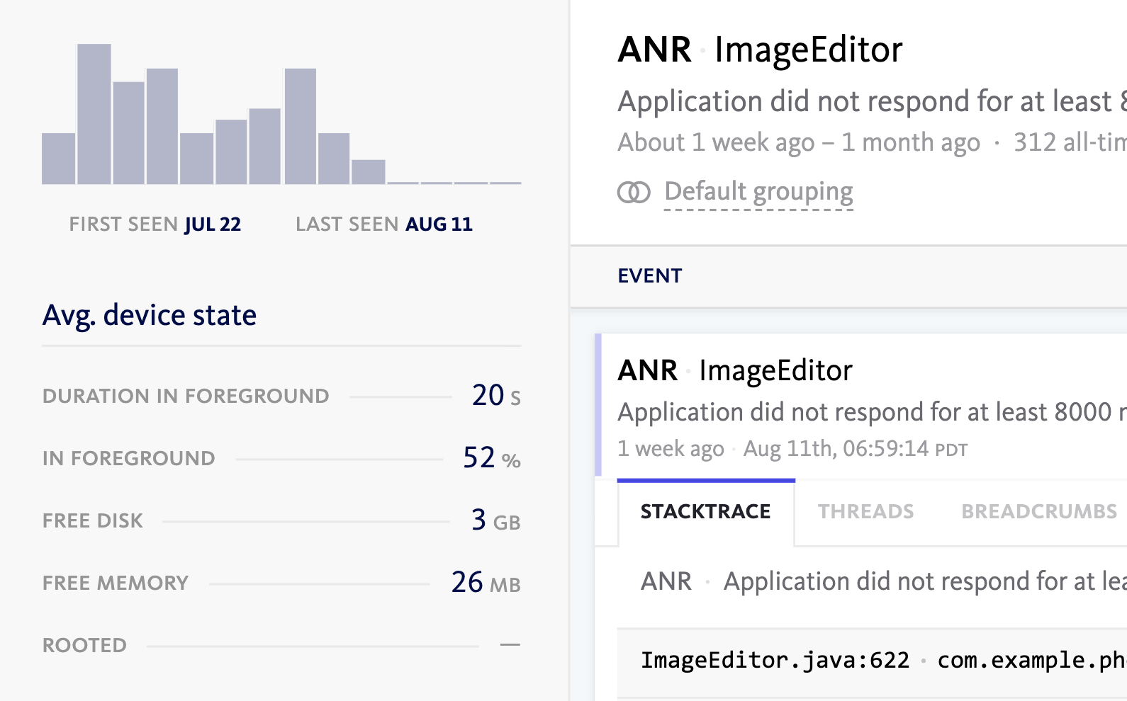 Android Crash Reporting And Error Monitoring Bugsnag Platform