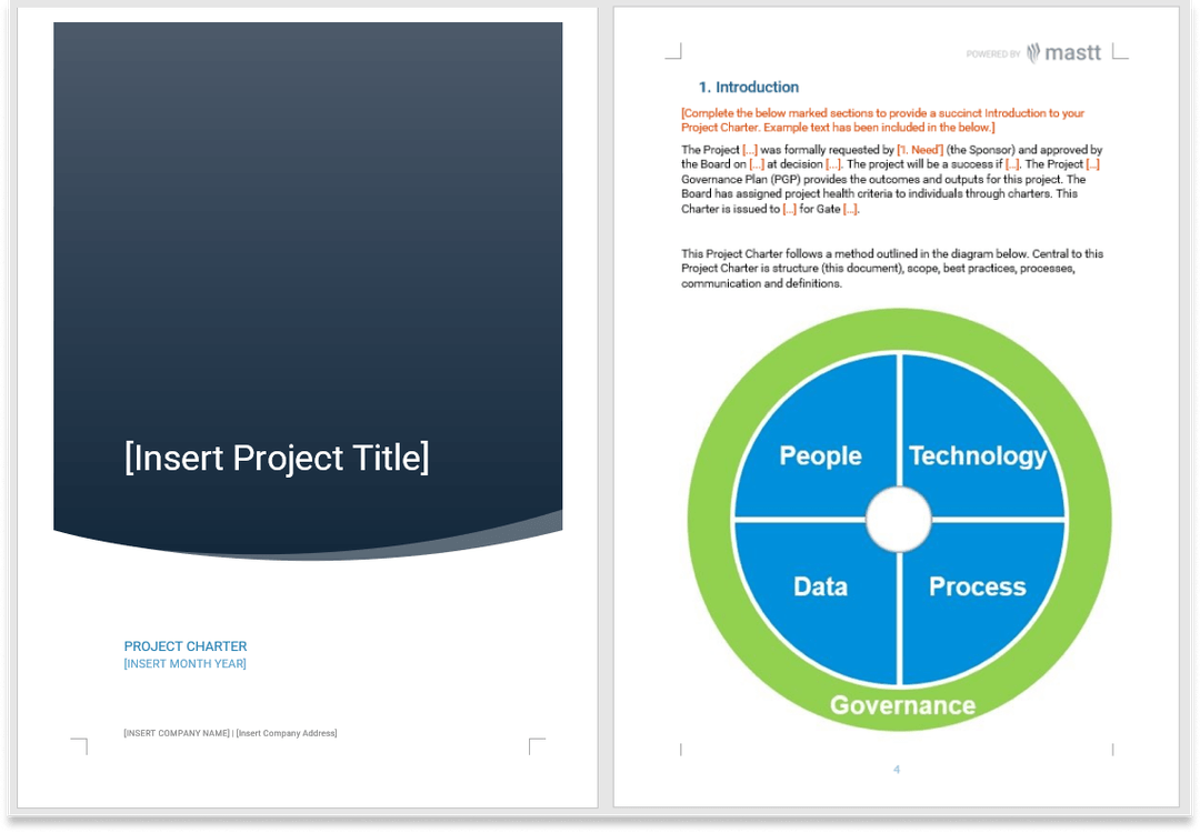 Project Governance Plan Template (Word, Excel)