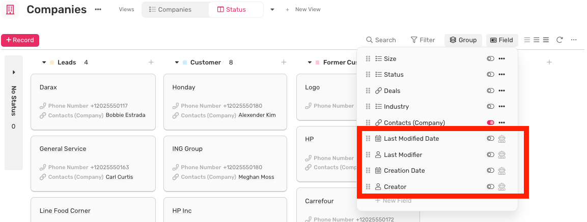 Workiom Help Center | System Fields