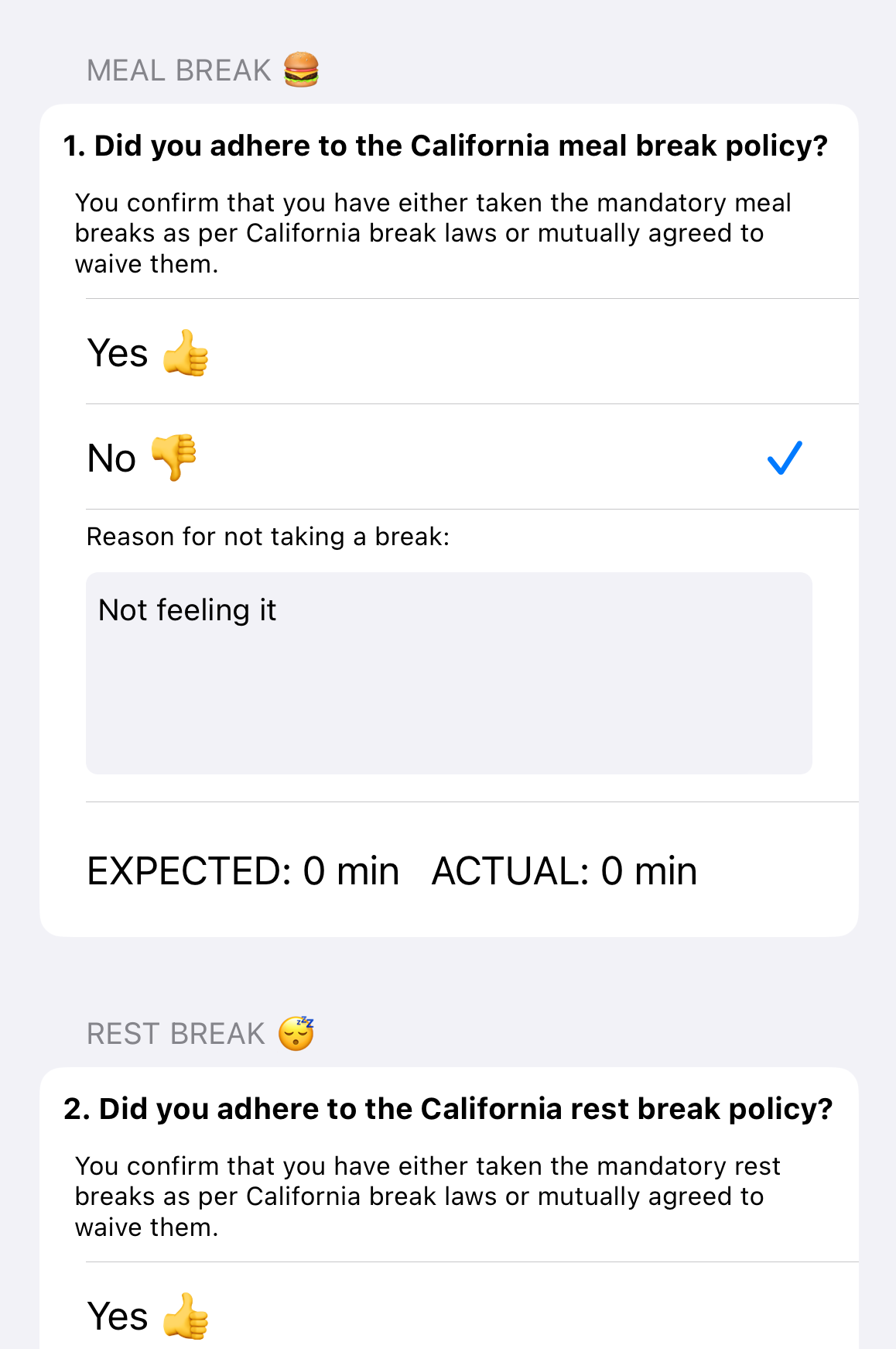 Timeero - California Meal And Rest Breaks Tracker