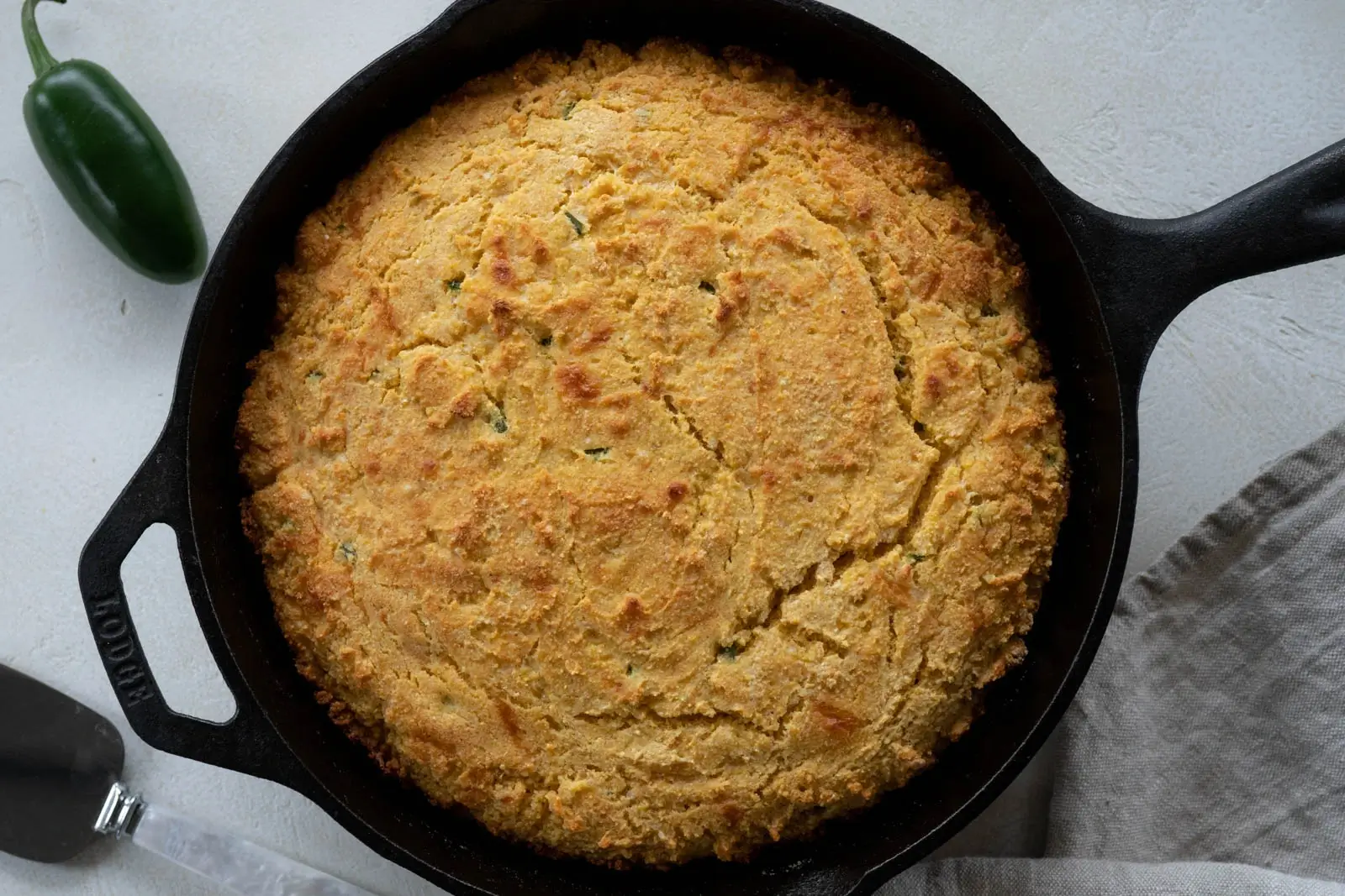 Whole Wheat Jalapeño and Cheddar Cornbread Skillet