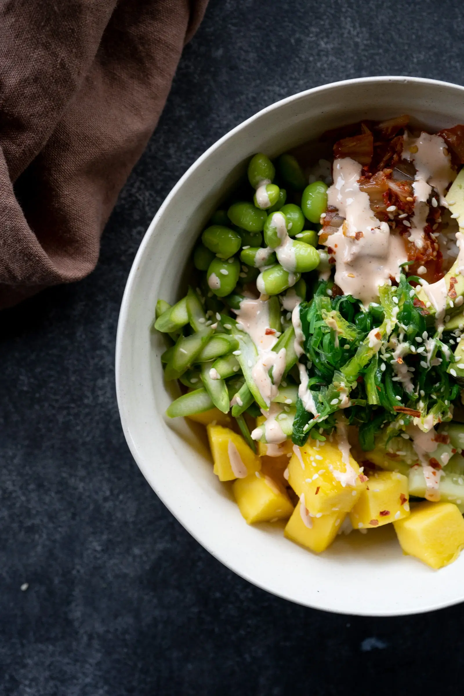 Healthy Vegetarian Poke Bowl (No Tofu)