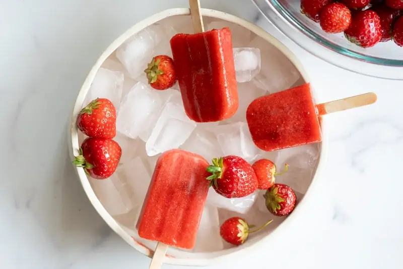 Homemade Strawberry Lemon Popsicles