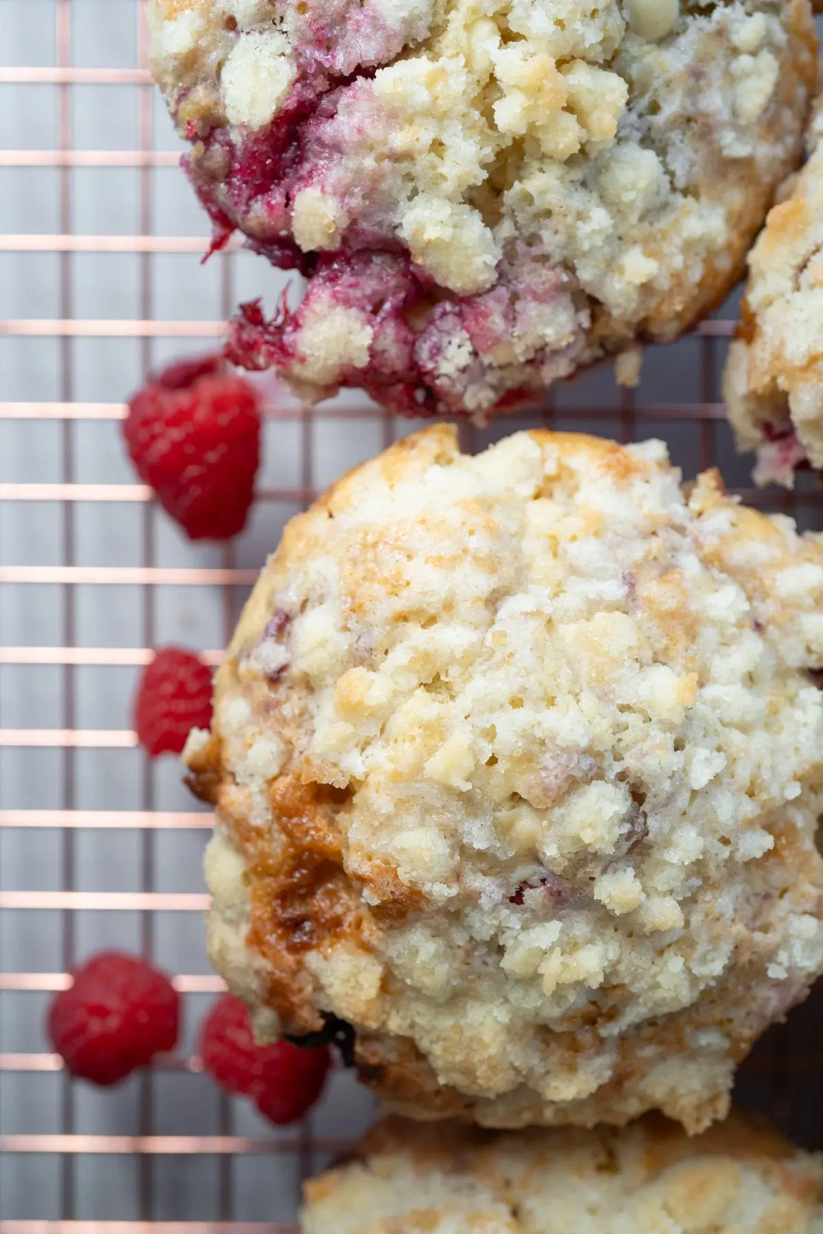 Bakery Style Raspberry White Chocolate Muffins