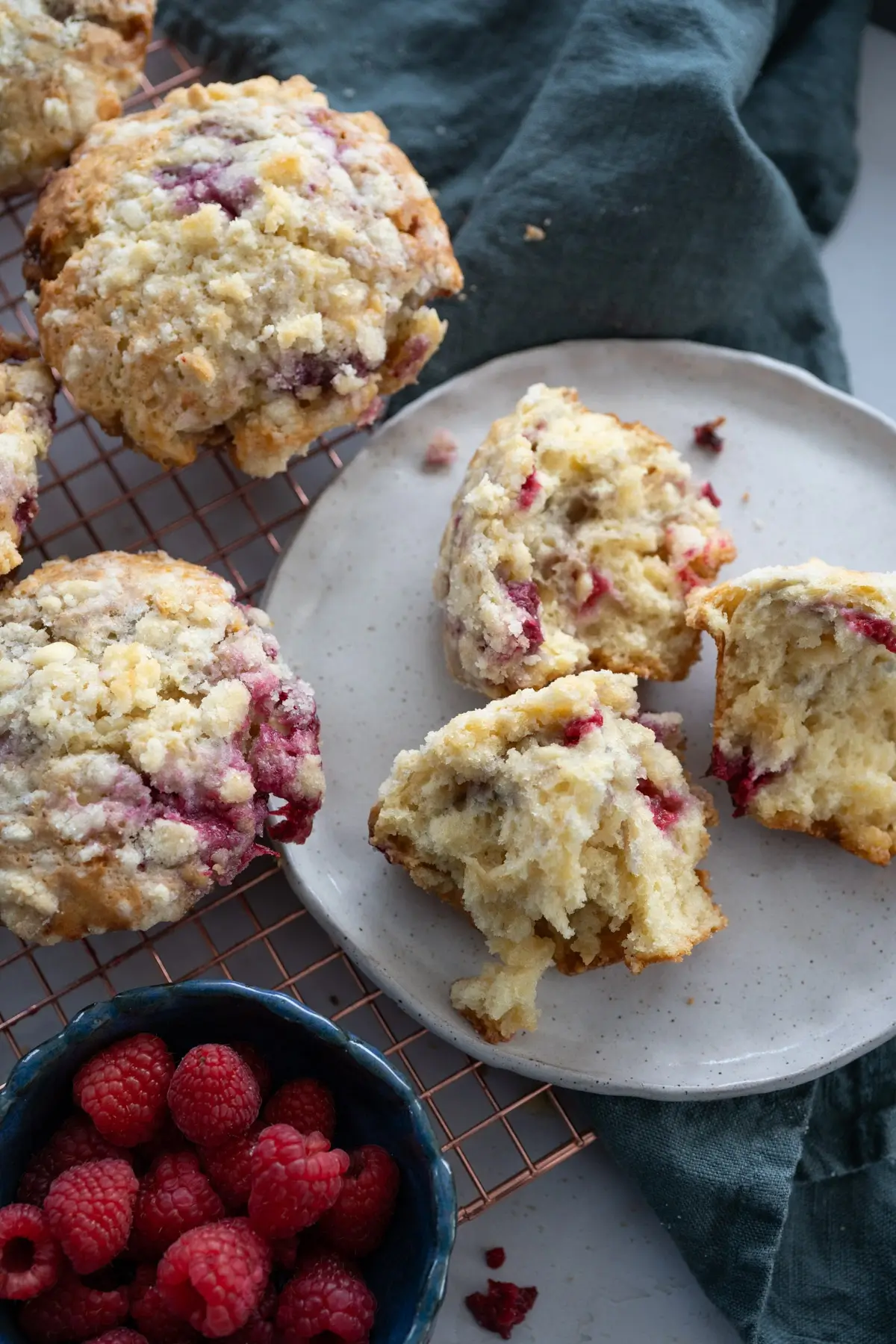 Bakery Style Raspberry White Chocolate Muffins