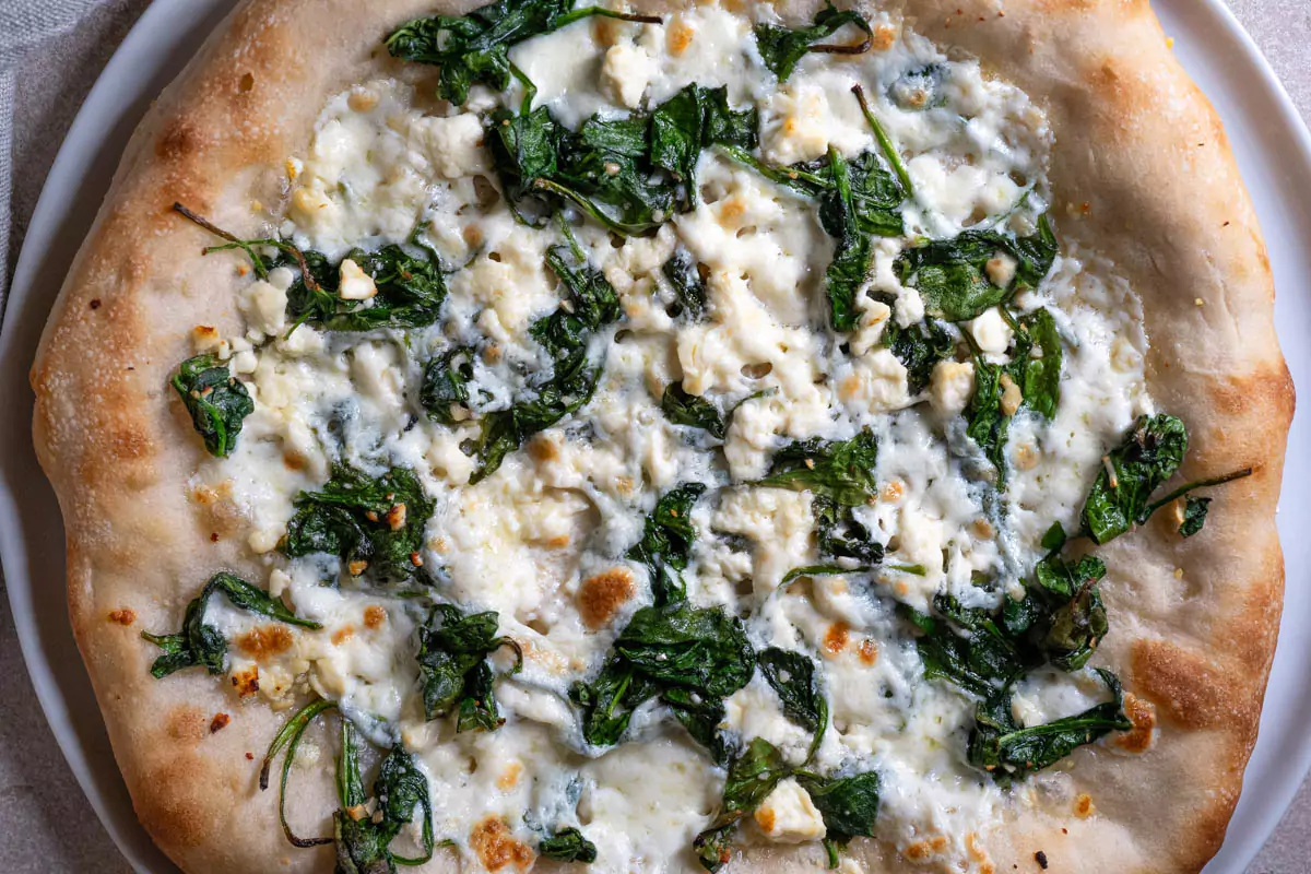 Homemade Spinach and Feta Pizza
