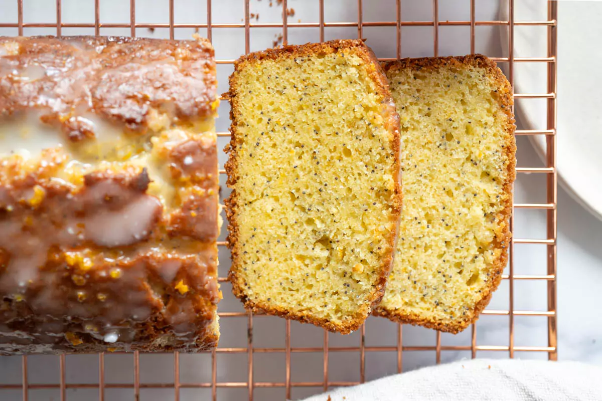 Orange Poppy Seed Pound Cake Loaf with Icing