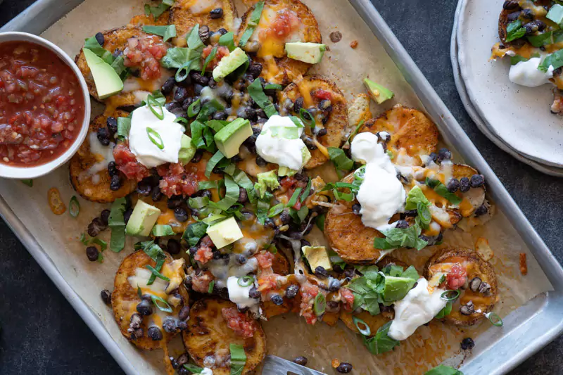 Easy Sheet Pan Potato Nachos