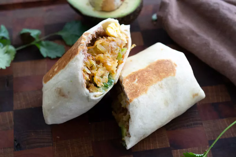 Homemade Crispy Potato Breakfast Burrito
