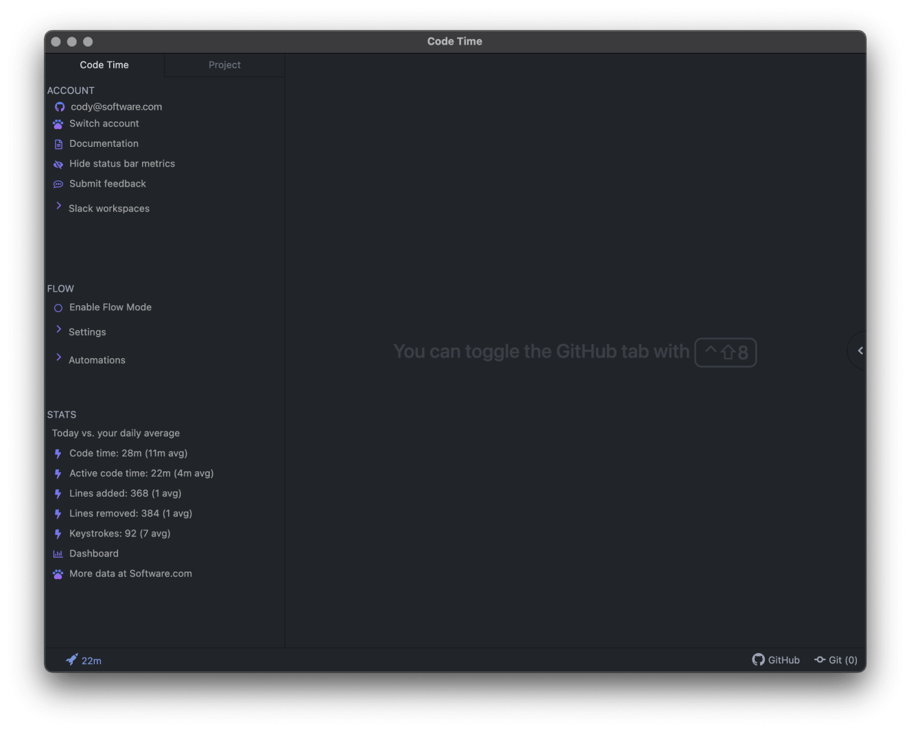 Time Tracking for Atom | Code Time